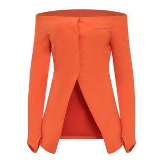 Alessandro Vigilante Stilvolle Knopfleiste Langarm-Blazer - - Jackets - Damen - Orange - M