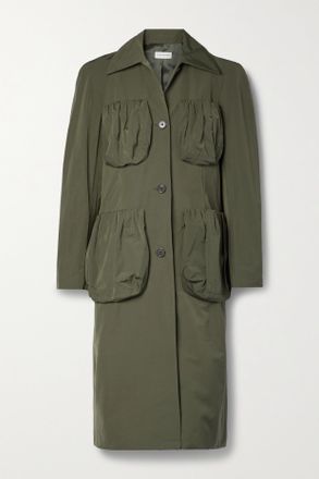 Dries Van Noten Mantel Aus Shell - Gr&uuml;n