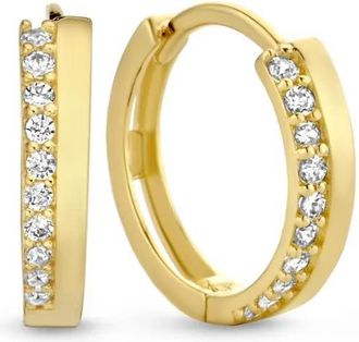 Isabel Bernard Ohrringe - Le Marais Louna 14 Karat Hoop Earrings With Zircon - Gr. unisize - in Gold - für Damen