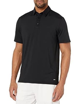 Amazon Essentials Polo de Golf Léger Stretch Quick Dry, Coupe Ajustée Homme, Noir, XXL