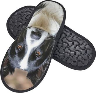 Generic Pantoufles En Coton Border Collie Antidérapantes Slippers Doux Chaussons Maison Pour La Maison Outdoor Automne L