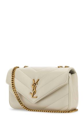 Saint Laurent Womens Ivory Leather Small Loulou Shoulder Bag Cremasoft Borse A Tracolla
