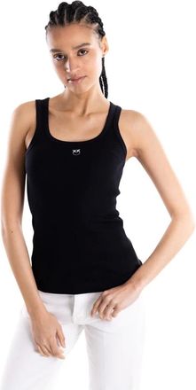 Pinko Pinko, Femme, Tops, Noir, Taille: 40 FR Top avec logo