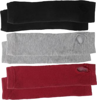 Valiclud 3 Paar Fingerlose Armstulpen Damen Aus Baumwollmischgewebe Mit Daumenloch Lange D&uuml;Nne Strickhandschuhe F&uuml;R &Uuml;Bergang Winter Fr&uuml;Hling Herbst Flexibel Ko