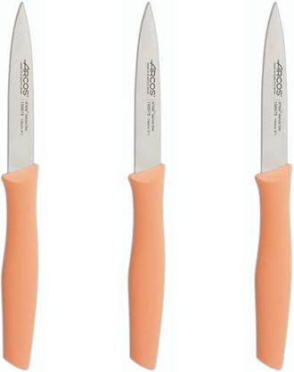 Arcos Set 3 Couteau DOffice, Couteaux, Couteau à éplucher, Couteaux éplucher les pommes de terre, Acier inoxidable NITRUM, Lame 100 mm, Emballage écologique
