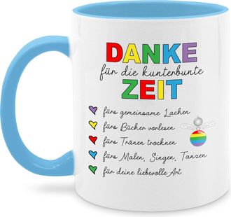Shirtracer Tasse Tassen 325ml - Danke für die kunterbunte Zeit | Abschiedsgeschenk Erzieherin | Erzieherin Geschenk zum Abschied | Für Erzieher Abschiedsgeschenk
