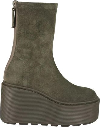 Vic Mati&eacute; Bottine Zeppa Stripy Zip - Femme - Chaussures - Vert - Taille: 39 EU