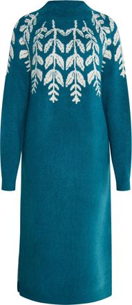 Usha Maxi Strickkleid Damen Petrol Mehrfarbig