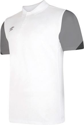 Umbro Total Poloshirt f&uuml;r Herren - Training (Wei&szlig;/Titanium-Grau/Schwarz)