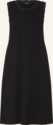 Oui Jerseykleid Mit R&uuml;schen schwarz