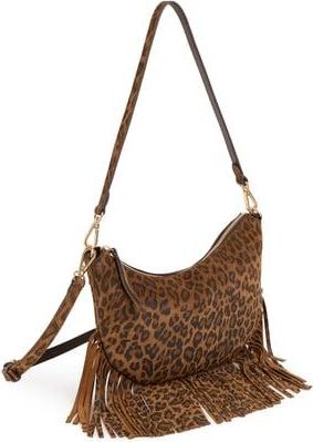 Nat & Nin Sac &agrave; bandouli&egrave;re Lune Franges en cuir