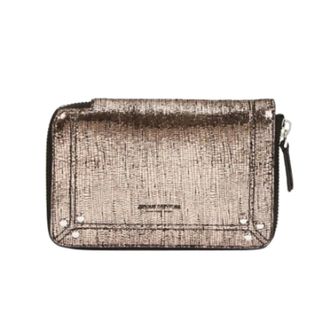 Jerome Dreyfuss Femme, Accessoires, Gris, Taille: ONE Size Portefeuille en cuir avec fermeture éclair
