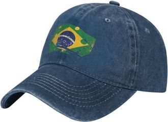 Generic Casquette De Baseball avec Brésil Drapeau, Anti-Soleil Polyester Baseball Cap, Casquette De Baseball Réglable Unisexe pour Les Entraînements De Course