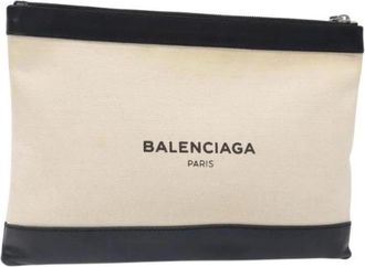Balenciaga Pre-owned Toile pochettes-minaudieres - Femme - Pre-owned - Blanc - Taille: ONE Size