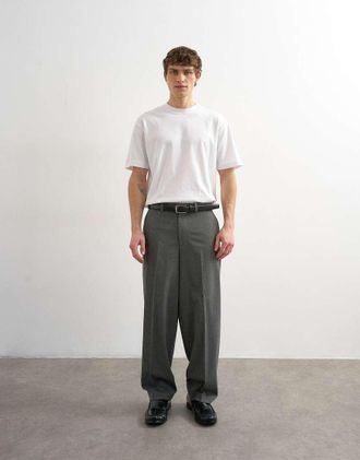 Topman Pantalon d&eacute;contract&eacute; &agrave; fines rayures - Anthracite-Gris