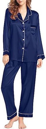 Generic Ensemble de pyjamas en coton pour femme, pyjamas en coton pour dames avec manches longues pour la nuit, ensembles de pyjamas &agrave; manches longues, haut &agrave;