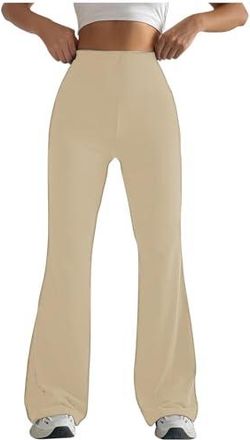 Generic Legging de sport évasé pour femme - Taille haute - Extensible - Décontracté - Jambe large - Pantalon de travail - Pantalon de yoga épais et évasé - Pa