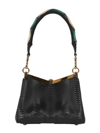 Etro Womens Tote Etro Vela Small Black Calf Leather Handbags Hand Bags