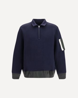 sacai Terry cloth zip Polo Male 3
