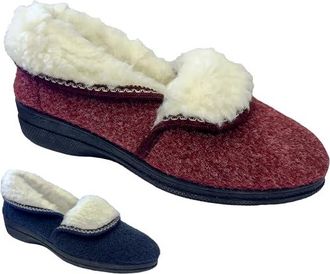 Generico Patrizia Azzi AZ39 Chaussons dhiver pour femme en laine cuite, semelle antid&eacute;rapante, doublure en tissu lourd, fabriqu&eacute; en Italie, Bord&ograve;., 40 EU