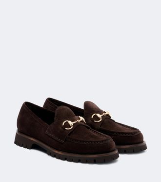 Gucci Mocassins Sylke Horsebit en daim