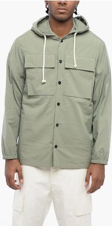 Jil Sander Cotton Saharan Shirt with Hood Größe 44
