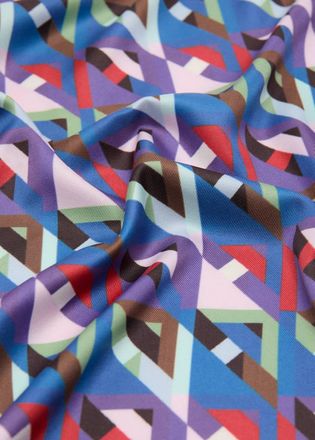 Mango Foulard imprim&eacute; g&eacute;om&eacute;trique bleu - Femme - Taille unique - MANGO
