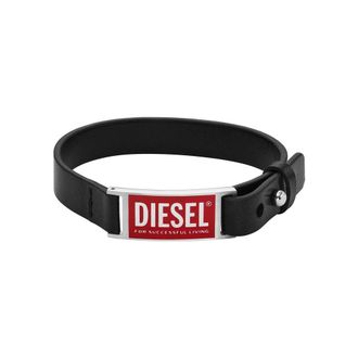 Diesel Herren Lederarmband mit Druckknopfverschluss