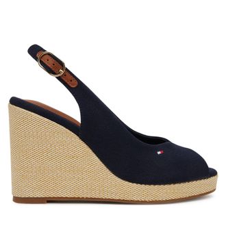 Tommy Hilfiger Espadrilles Tommy Hilfiger Flag High Wedge Espad Slingback FW0FW08597 Dunkelblau