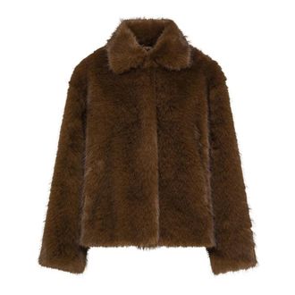 Seventy Kurzer Kunstfellmantel - - Jackets - Damen - Braun - S