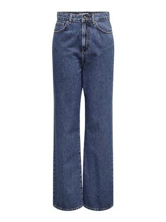 Only Onlsilje Ex Hw STR Wide Dot729 DNM Noos Jeans, Denim Bleu médium, 27W / 30L Femmes