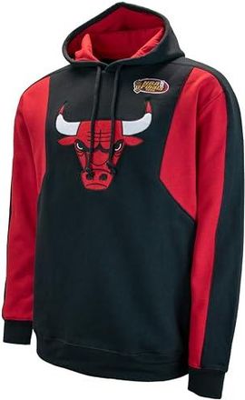 Mitchell & Ness NBA Color Blocked Hoodie 2.0, Noir/Rouge, L