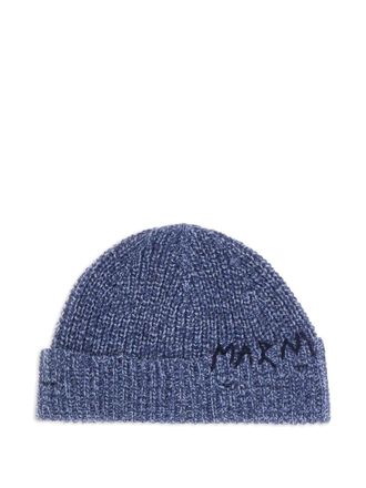 Marni bonnet à logo brodé - Bleu