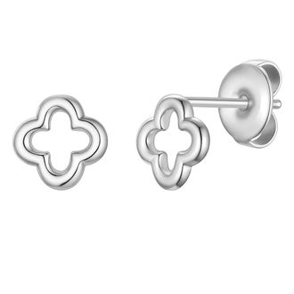 Glanzst&uuml;cke M&uuml;nchen Ohrringe - Edelstahl Ohrstecker Kleeblatt - Gr. unisize - in Silber - f&uuml;r Damen