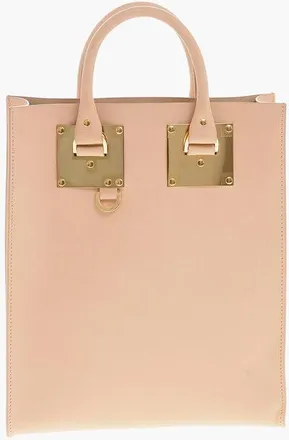 Sophie Hulme Leather Tote Bag with Golden Effect Details size Unica