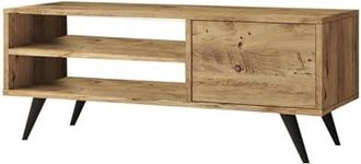 Dmora Nunk Sideboard, Wohnzimmerschrank, niedriger Schrank f&uuml;r TV, Wandbasis, 110 x 40 x 44 cm, Eiche