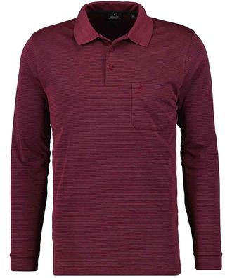 Ragman Herren Softknit-Poloshirt Langarm mit Zip Beere-620, XXL