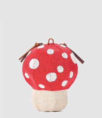 Staud Sac Shroom Beaded Bag Mushroom