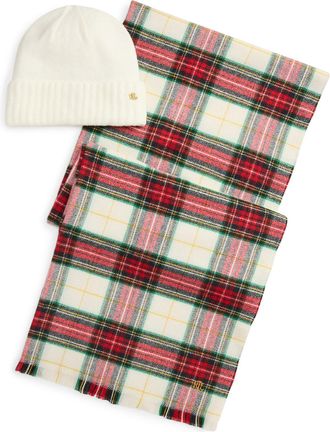 Lauren Ralph Lauren Set Schal und M&uuml;tze LAUREN RALPH LAUREN 454P23529002 Creme