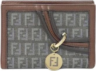 Fendi Portefeuille Bi-fold Pre-owned - Femme - Pre-owned - Brun - Taille: ONE Size