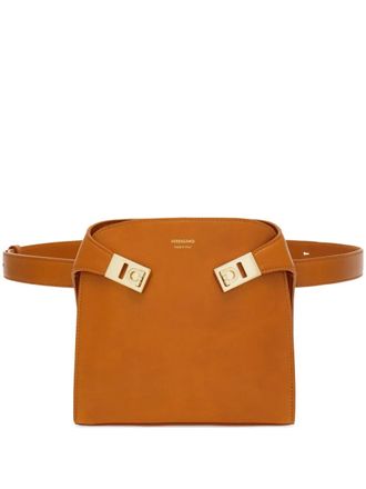 Ferragamo sac banane Hug à logo - Marron