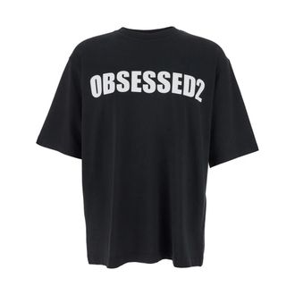 Dsquared2 Loose Fit Baumwoll-T-Shirt - - Tops - Herren - Schwarzk - S