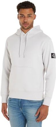 Calvin Klein Jeans Homme Sweat à Capuche Badge avec Capuche, Gris (Lunar Rock), XS