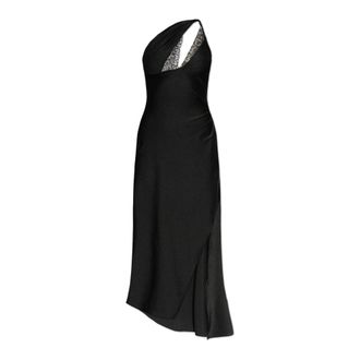 Coperni Femme, Robes, Noir, Taille: 38 FR Robe Midi Asymétrique en Dentelle