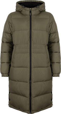 Roadsign Damen Steppmantel mit elastischen Kordelzug & Seitenschlitze mit Rei&szlig;verschluss gr&uuml;n, L