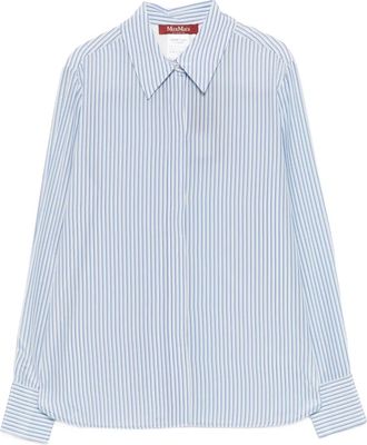 Max Mara Gestreiftes Flirt Hemd - Wei&szlig;