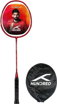 Hundred Powertek 200 PRO Badmintonschl&auml;ger mit Schutzh&uuml;lle | Besaitet | Material: Aluminium | F&uuml;r Fortgeschrittene Spieler | Maximale Bespannung: 18-20 lbs, D