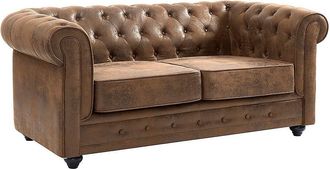 Vente-Unique Sofa 2-Sitzer - Microfaser - Vintage-Look - Chesterfield