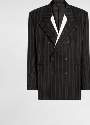 Dolce & Gabbana Sakko Sicilia Aus Schurwolle Mit Doppelreihiger Knopfleiste In Nadelstreifen - Mann Anz&uuml;ge Und Blazer n/d 46