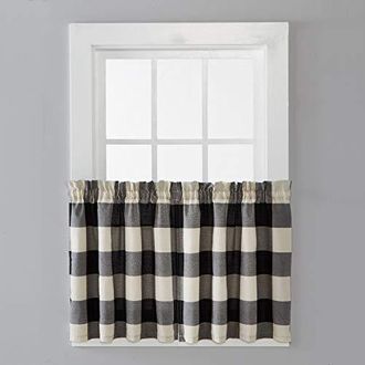 SKL Home by Saturday Knight Ltd. Grandin Vorh&auml;nge, 144,4 x 91,4 cm, Schwarz/Natur